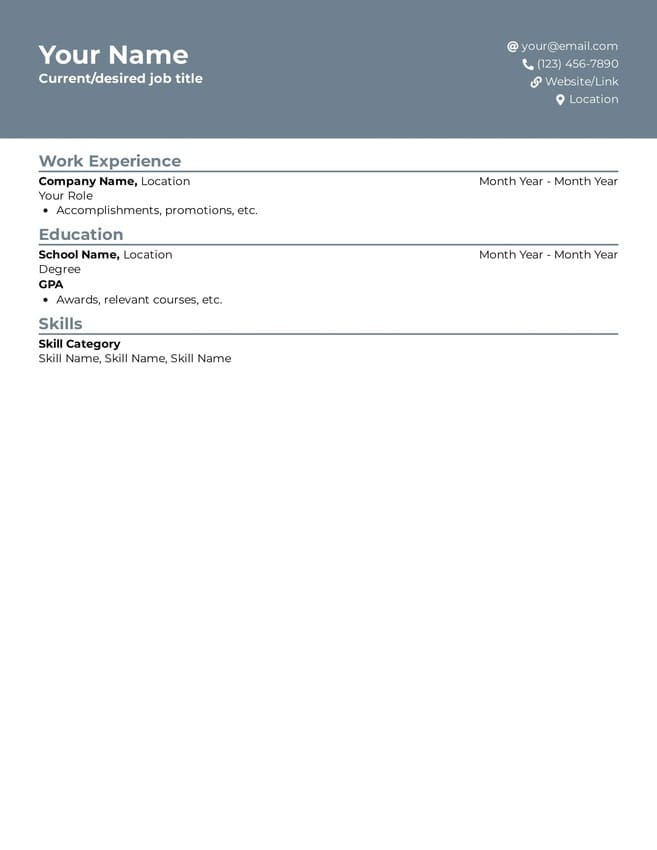 Free Resume Templates | Resume Stamp