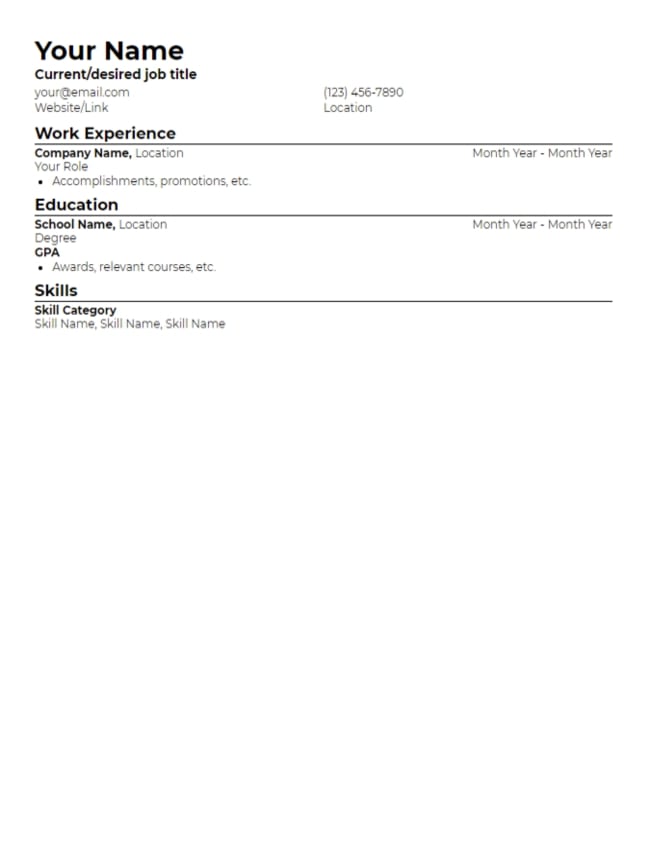 Free Resume Templates | Resume Stamp