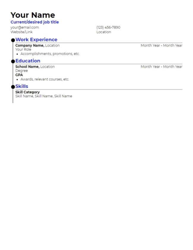 Free Resume Templates | Resume Stamp